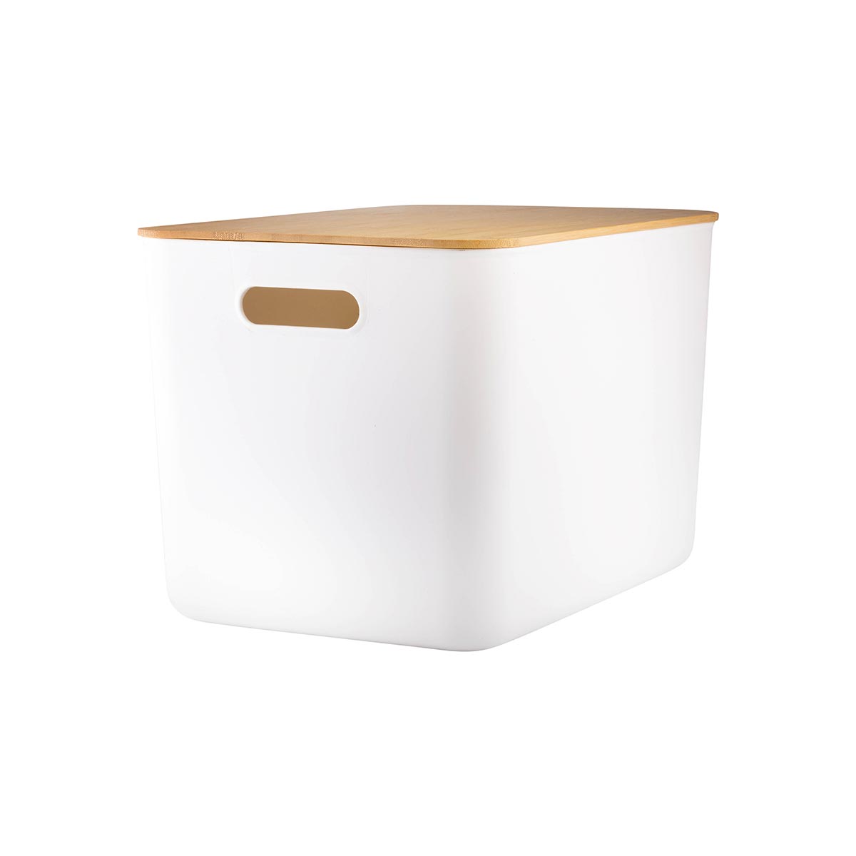 White Storage Container with Bamboo Lid - Large – Sage and Co Australia