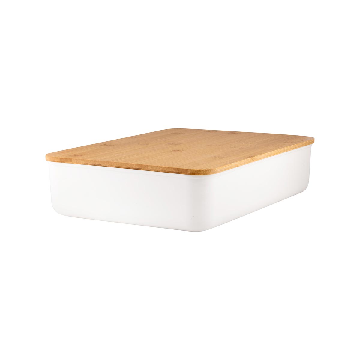 White Storage Container with Bamboo Lid - Medium – Sage and Co Australia
