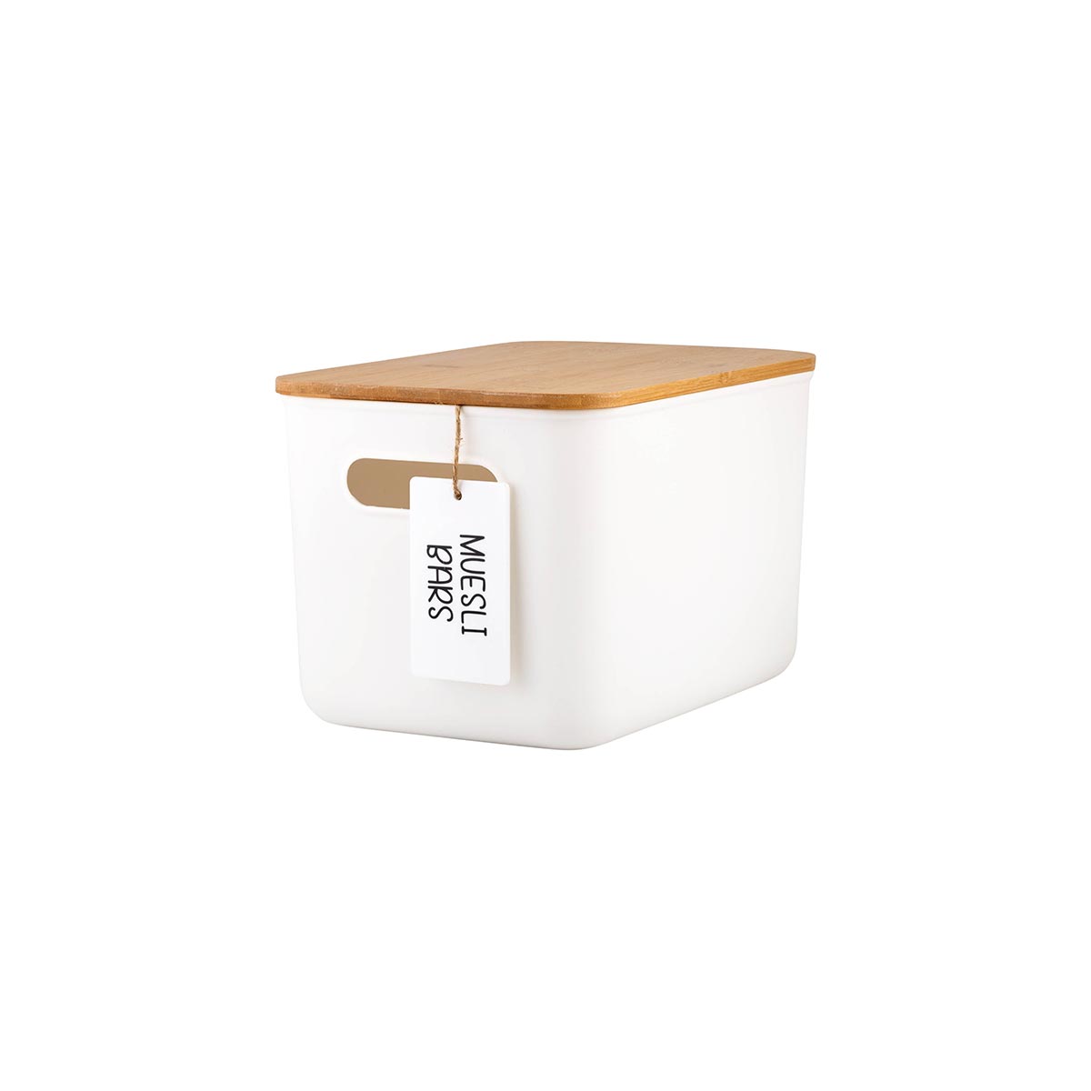 White Storage Container with Bamboo Lid - Small Deep – Sage and Co ...